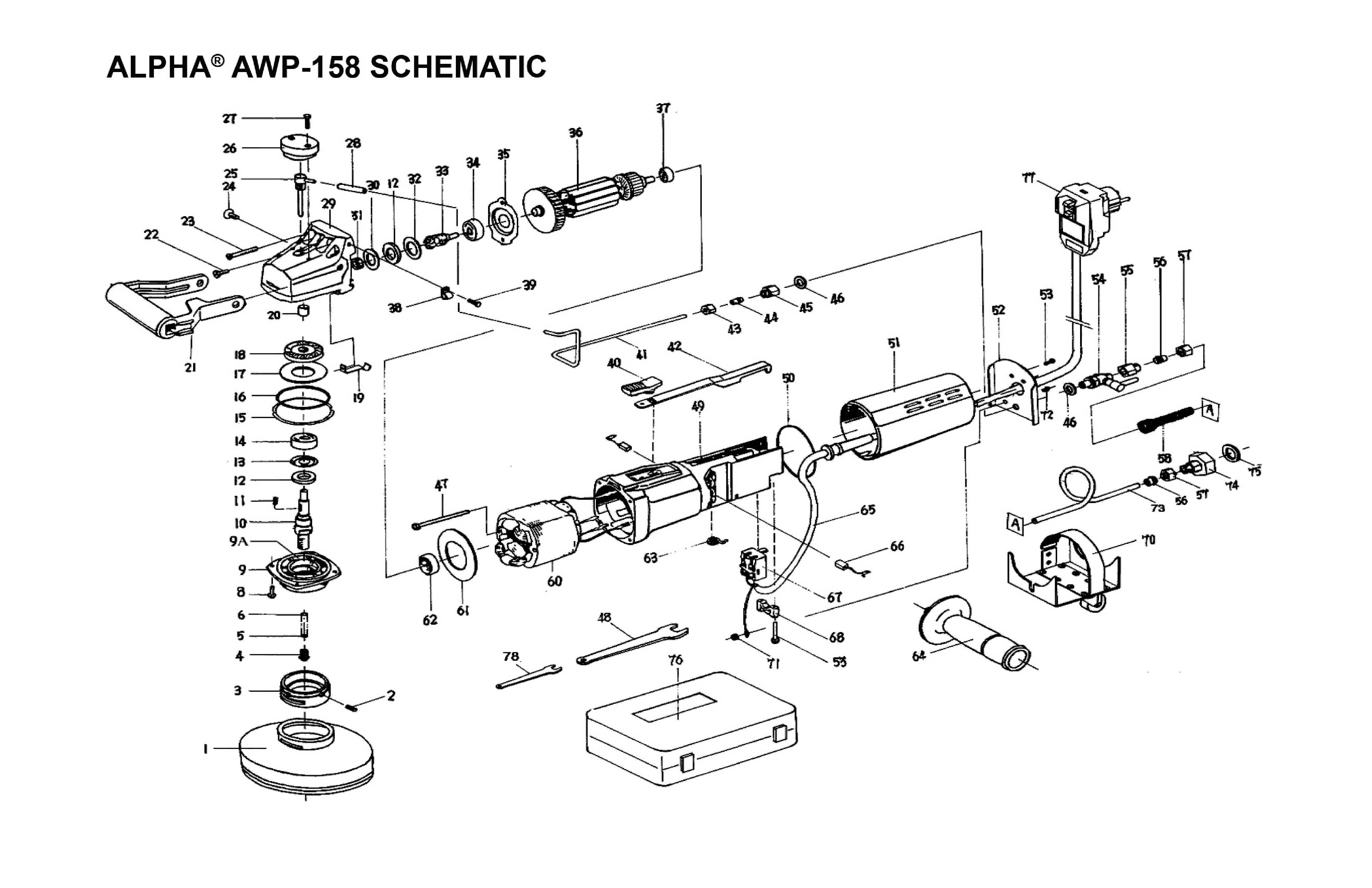 Alpha Professional Tools® :: AWP-158 Spare Parts (Discontinued)
