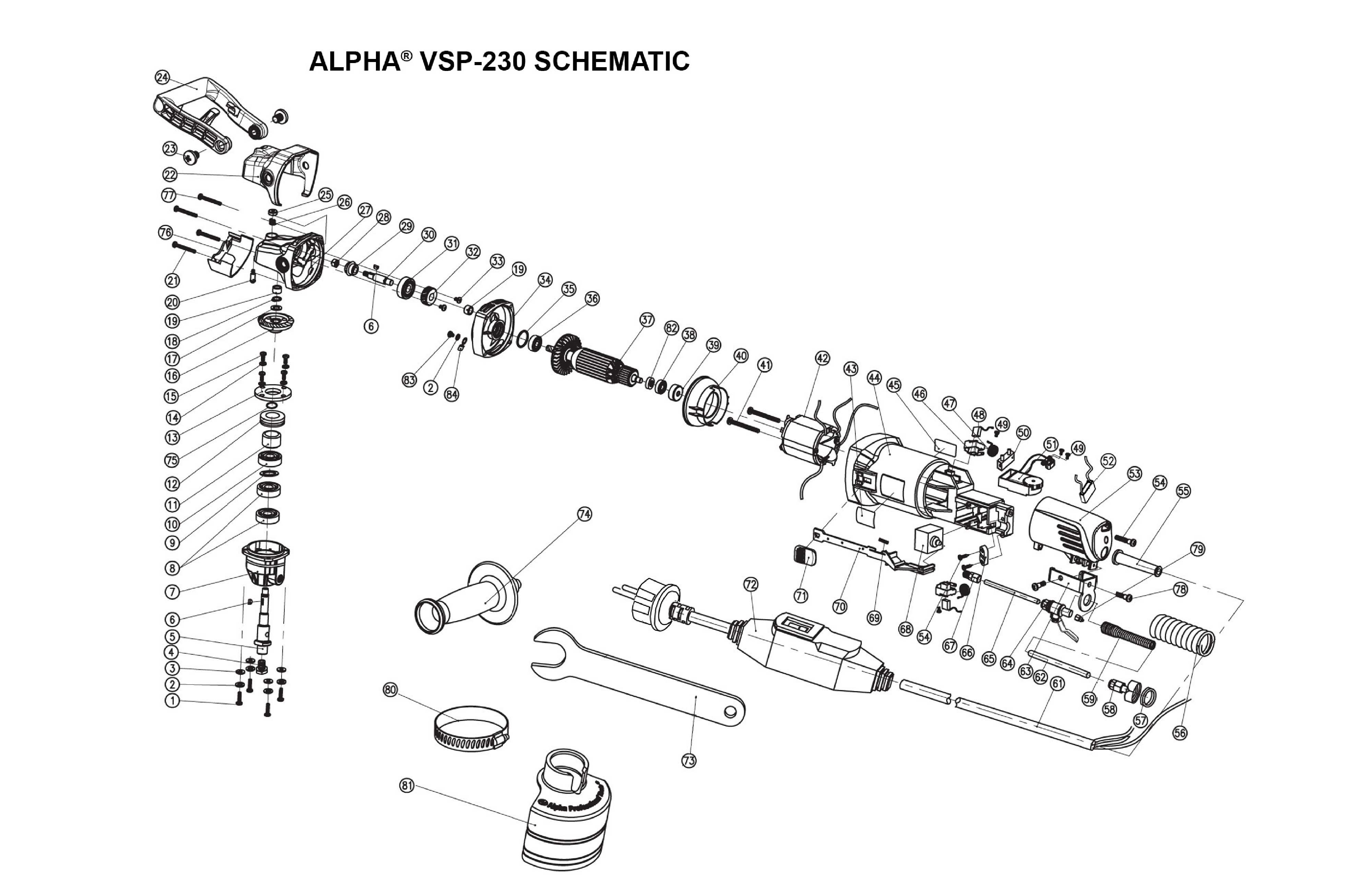 Alpha Professional Tools® :: VSP-230 Spare Parts (Discontinued)